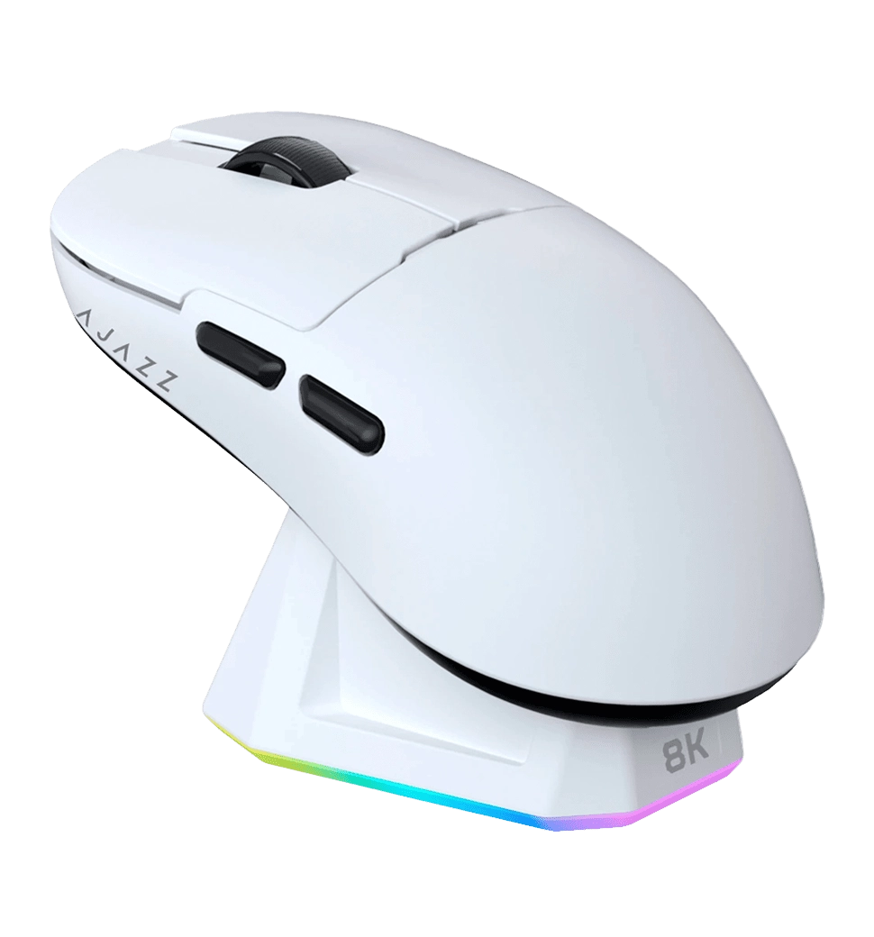 ᐉ Ігрова бездротова миша Ajazz AJ159PRO -3 Mod-White-3395-8K Charging Dock купити в Києві і ...