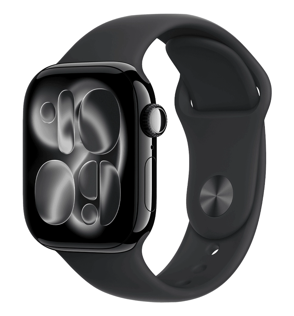 ᐉ Apple Watch Series 11 GPS + Cellular 46mm Jet Black Aluminium Case with Black Sport Band - S/M ...